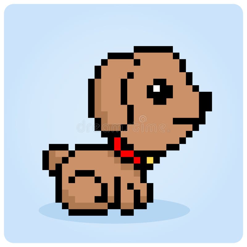 8 Bits of Brown Dog Pixels for Asset Games in Vector Stock Vector ...