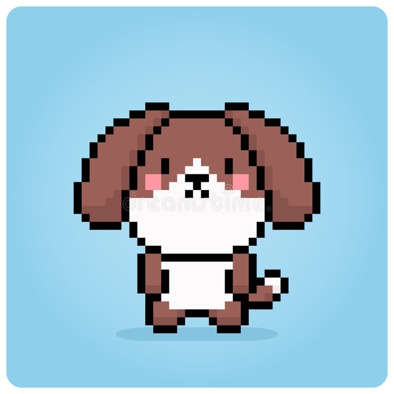 8 Bits of Brown Dog Pixels for Asset Games in Vector Stock Vector ...
