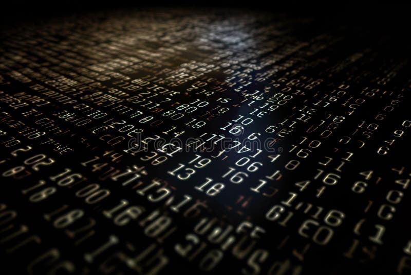 Bits and Bytes on a Dark Background. Binary Code Stock Illustration ...