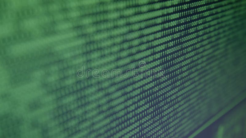 Bits And Bytes Screen With Binary Code Down Illuminated In Green Stock Video Video Of