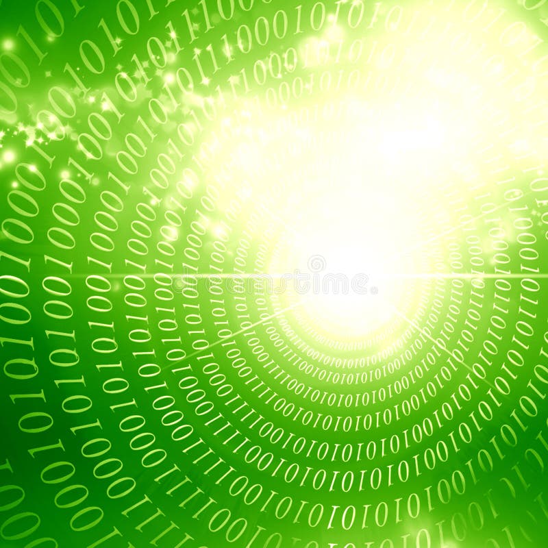 Red Green Bytes of Binary Code Flying in a Vortex Stock Illustration ...