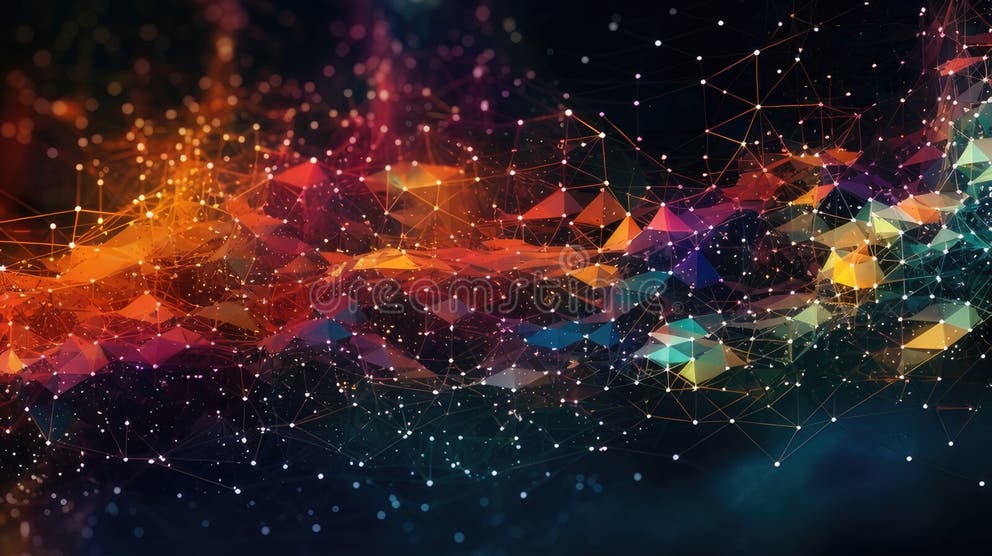 Bits and Bytes Streaming through Interconnected Nodes, Showcasing the ...