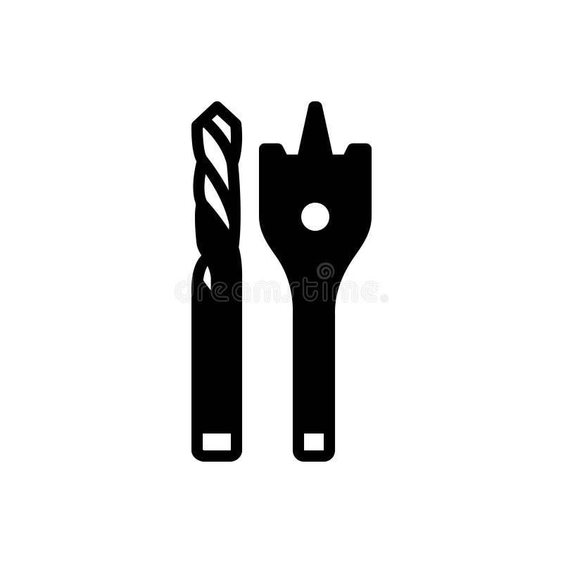 Black Solid Icon for Bits, Drill and Device Stock Vector - Illustration ...