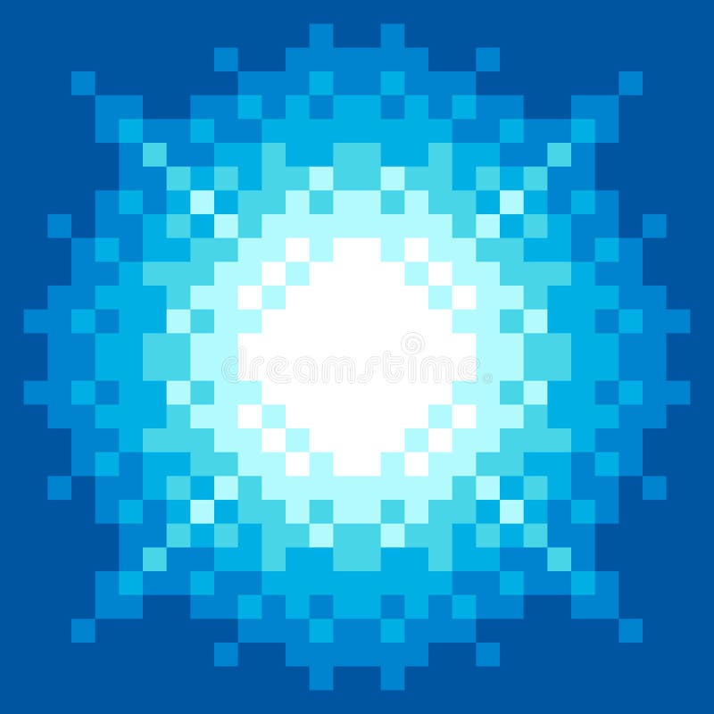8-bits Pixel-art Blue Explosion Vector Illustratie - Illustration of ...