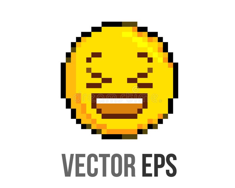8 Bits Pixel Art Yellow Grinning Squinting Face Icon Open Smile Stock ... 8 Bits Pixel Art Yellow Grinning Squinting Face Icon Open Smile Stock ...