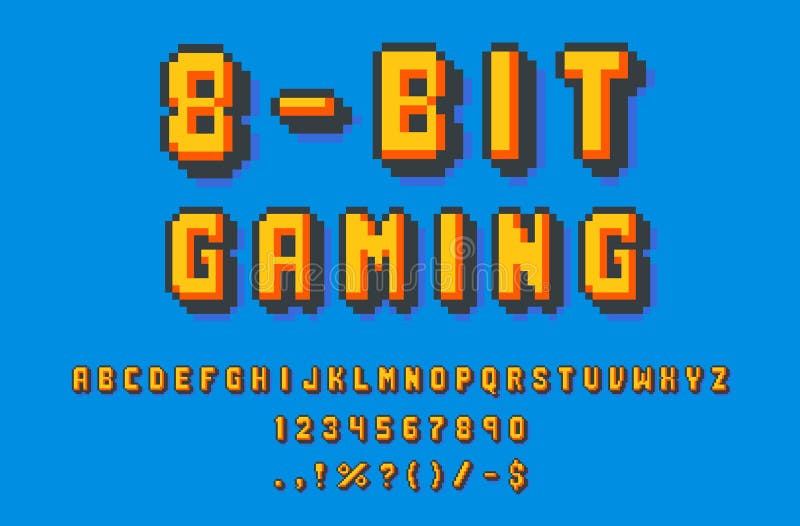 8-bits Pixellettertype En Wildlettertype Alfabet Vector Illustratie ...