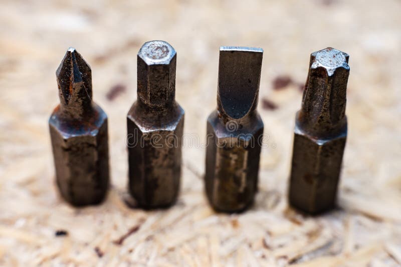 Bits for the Screwdriver. Interesting Close-up Photo. Stock Image ...