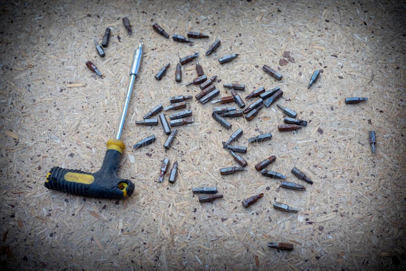 Bits for the Screwdriver, Rusty Stock Image - Image of instrument, rust ...