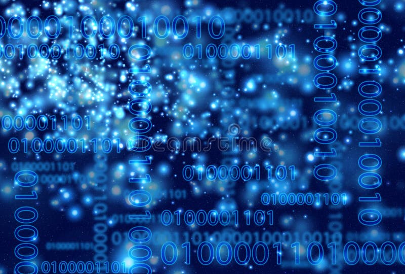 Bits Und Bytes Auf Einem Schwarzen Hintergrund Stock Abbildung ...