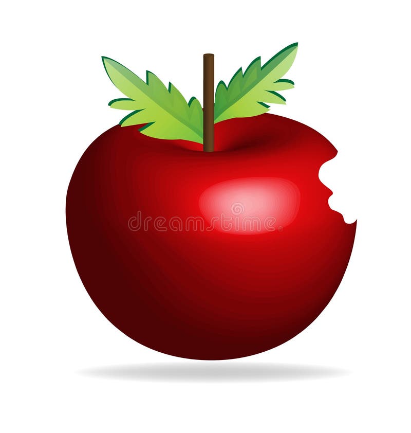 Bitten apple vector stock vector. Illustration of white - 79515483