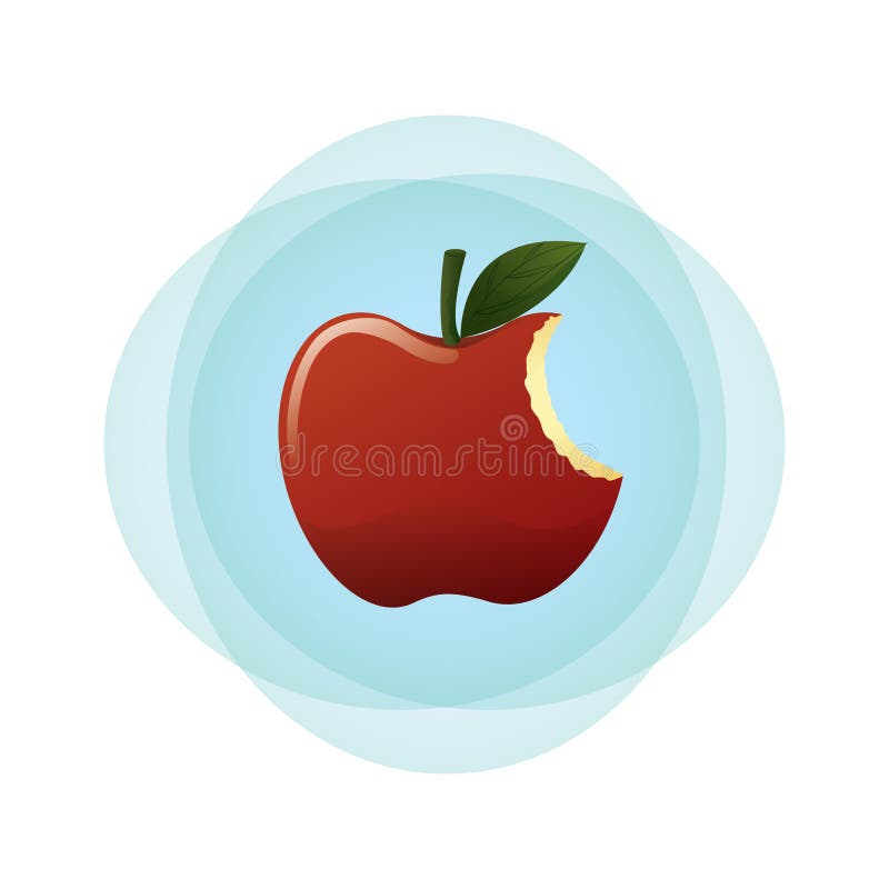 Bitten Apple. Vector Illustration Decorative Design Stock Vector ...