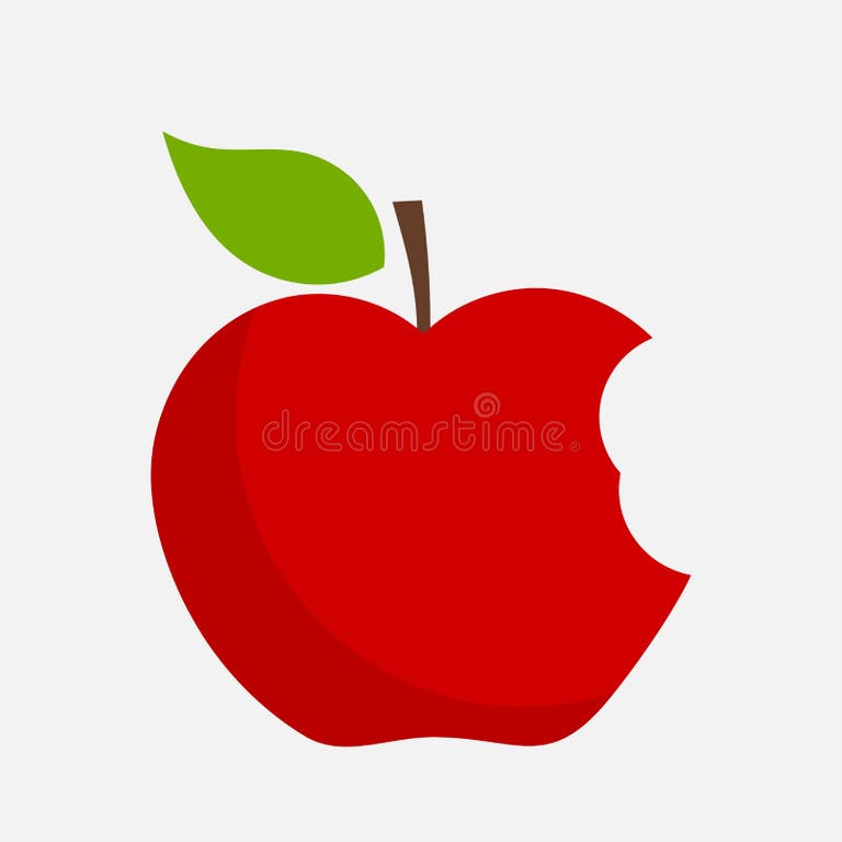Bitten apple vector stock vector. Illustration of fruit - 79515483