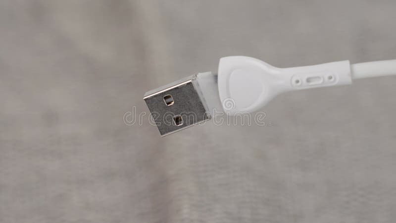 Torn USB Cable Close-up. a Man Holds a Torn Wire in His Hands Stock ...