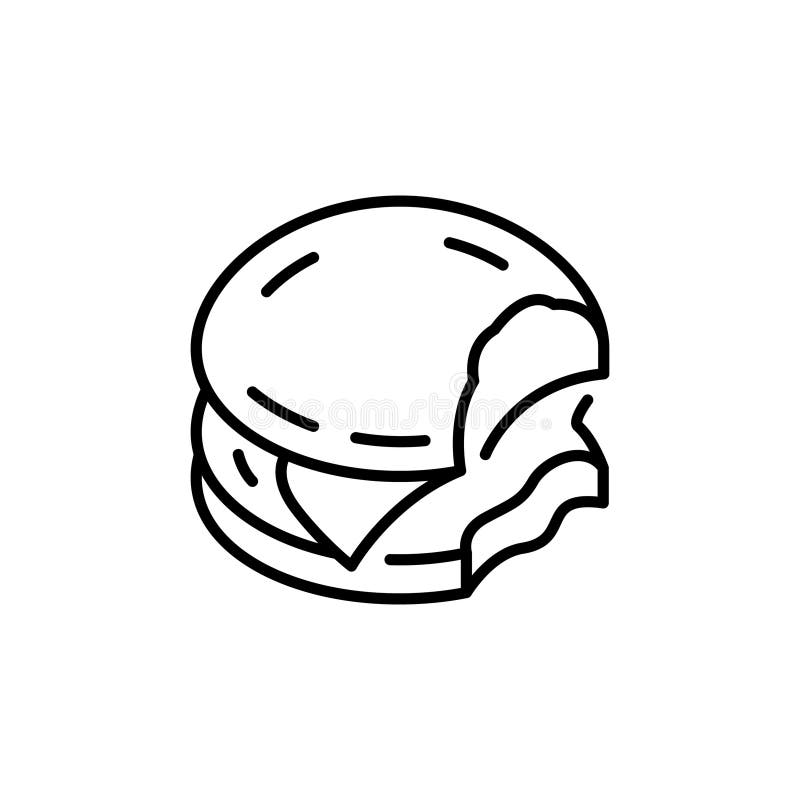 Bitten Burger Icon stock illustration. Illustration of takeaway - 391935530