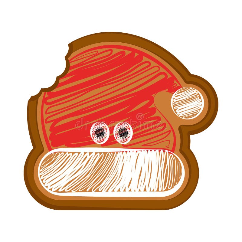 Bitten Christmas Hat Gingerbread Stock Vector - Illustration of design ...