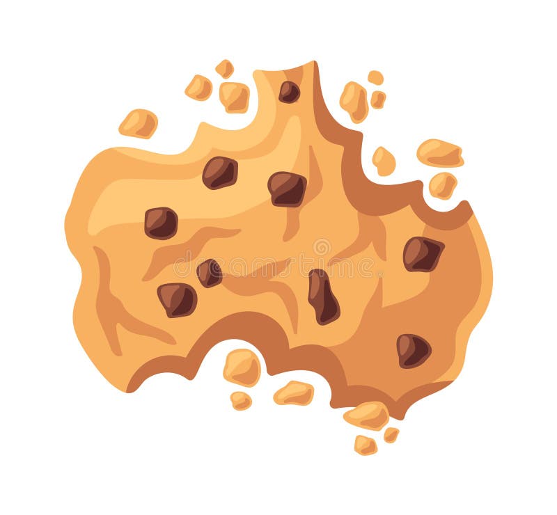 Bitten Cookie Festive Snack Cartoon Stock Vector - Illustration of ...