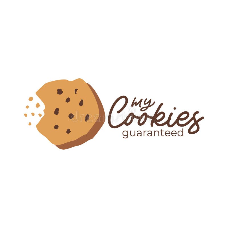Bitten Cookies with Flying Crumb Logo Design Stock Vector ...