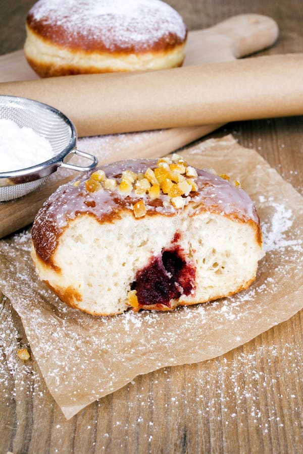 Bitten donut stock image. Image of marmalade, cruller - 38083779