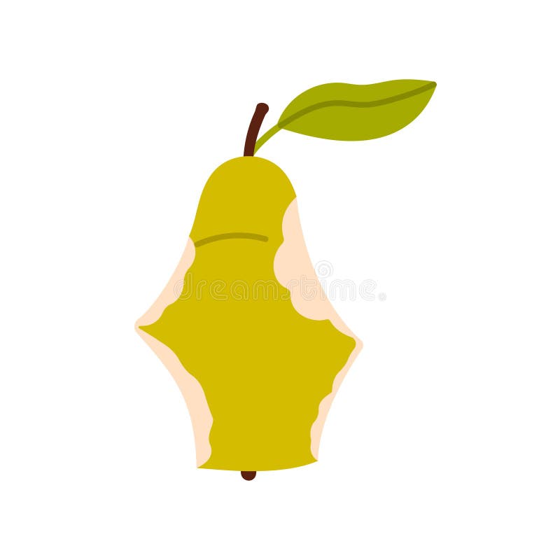 Bitten Green Ripe Vitamin Pear with Leaf on Stem, Fruit while Eating ...