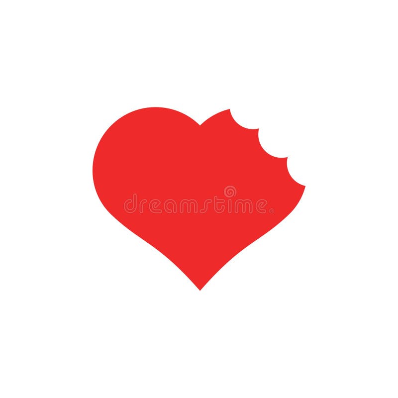 Bitten Heart Shaped Chocolates Vector Illustration Stock Vector ...
