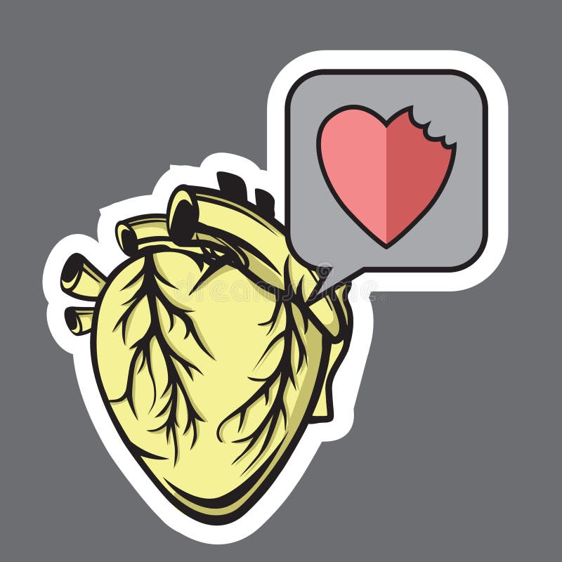 Bitten heart stock vector. Illustration of color, isolated - 28566850