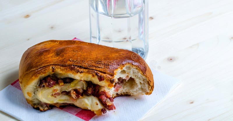 Bitten Neapolitan Sandwich with Bacon Pieces Cheese Stock Photo - Image ...