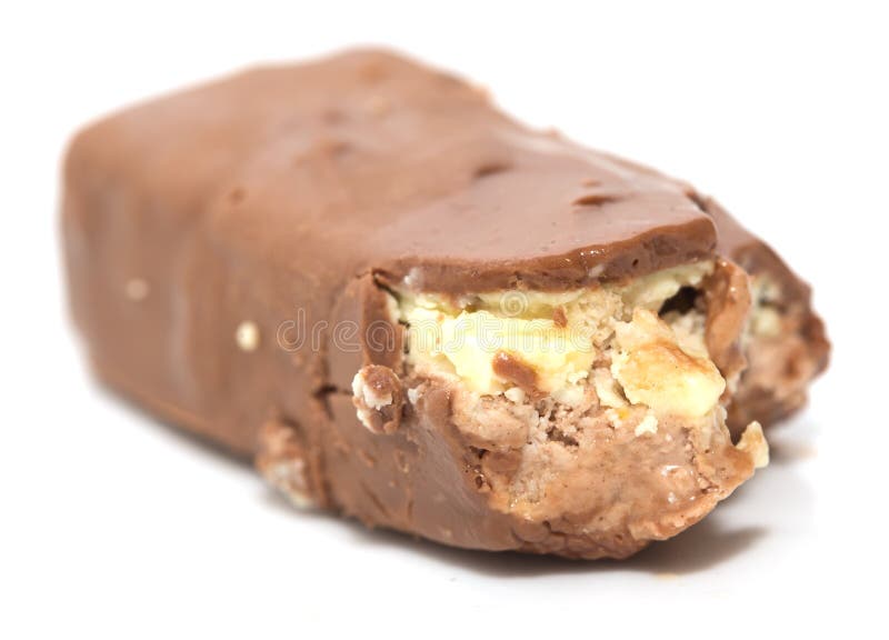 Bitten Off Chocolate on White Background Stock Photo - Image of pretty ...