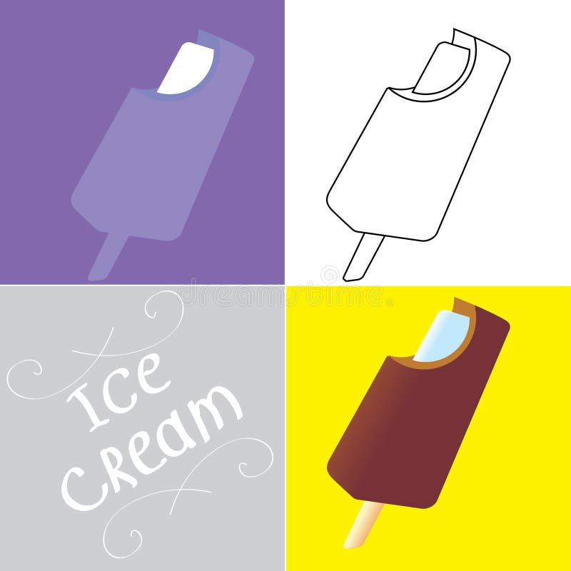Bitten off ice creams. stock vector. Illustration of classic - 59590794