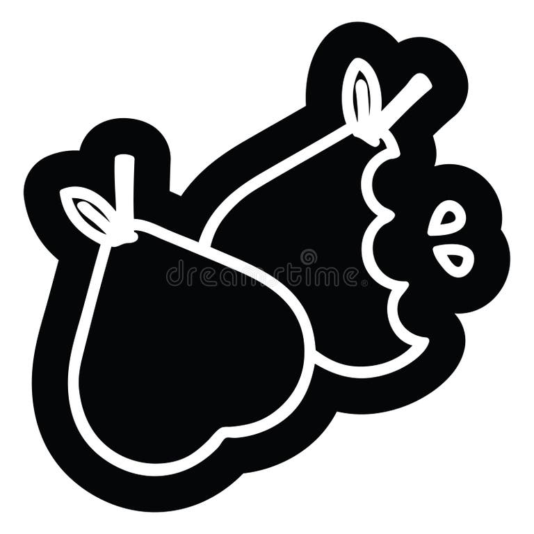 Bitten pears icon stock vector. Illustration of fruit - 147679687