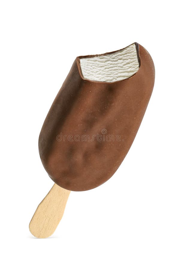 Bitten Popsicle Ice Cream Bar with Chocolate Coating, Generative Ai ...
