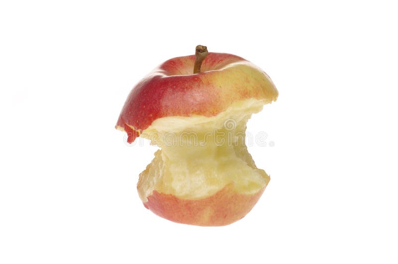 Bitten red apple isolated stock photo. Image of bite - 265226360