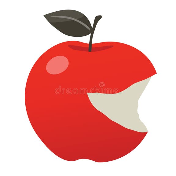 Bitten red apple Smiley stock vector. Illustration of hair - 73242644