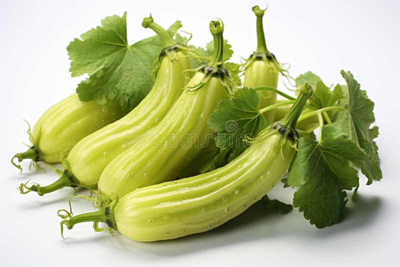 Bitter Gourd on White Background Stock Illustration - Illustration of ...