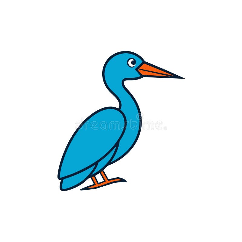 Bittern Bird Sits Icon Vector Illustration Stock Vector - Illustration ...