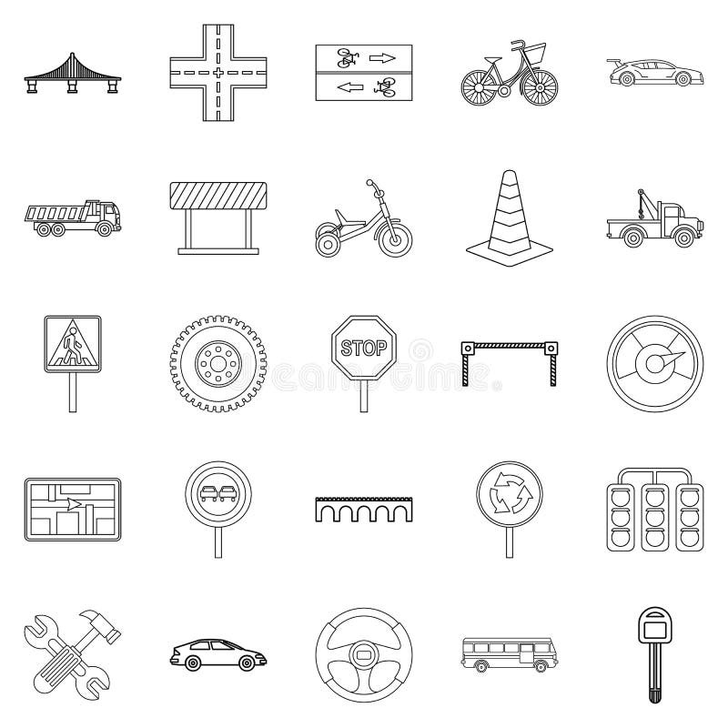 Bitumen Icons Set, Outline Style Stock Vector - Illustration of ...