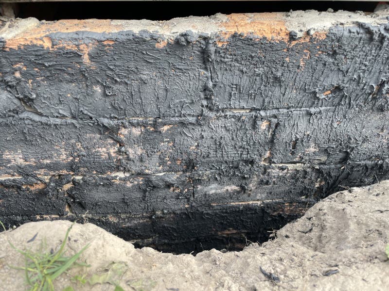 Bitumen Rubber Waterproofing Mastic Applied To Surface Stock Image ...