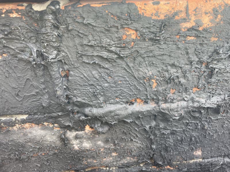 Bitumen Rubber Waterproofing Mastic Applied To Surface Stock Image ...
