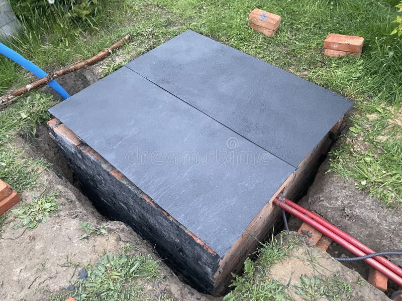 Bitumen Rubber Waterproofing Mastic Applied To Surface Stock Image ...