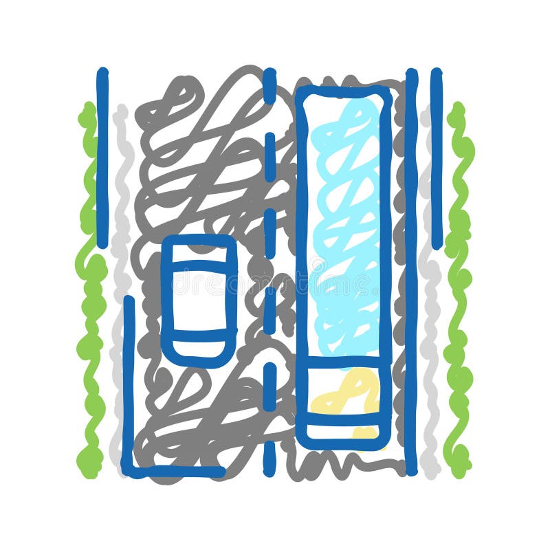 Bituminous Road Icon Doodle Illustration Stock Vector - Illustration of ...