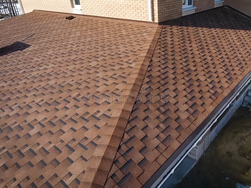 Bituminous Tile for a Roof. House with a Roof from a Bituminous ...