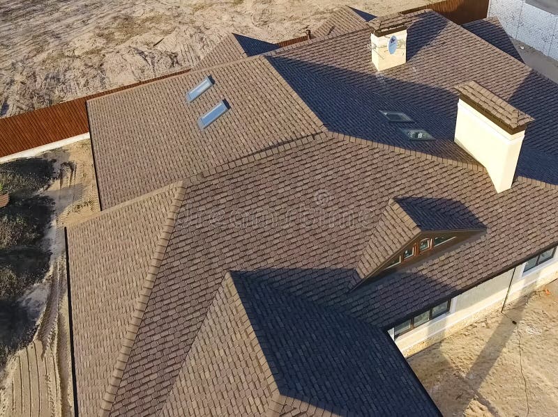 Bituminous Tile for a Roof. House with a Roof from a Bituminous Stock ...