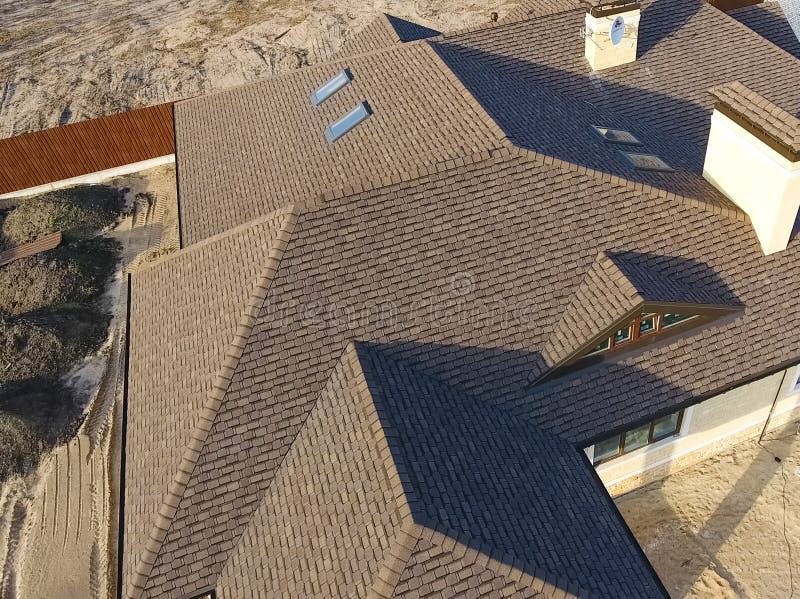 Bituminous Tile for a Roof. House with a Roof from a Bituminous Stock ...