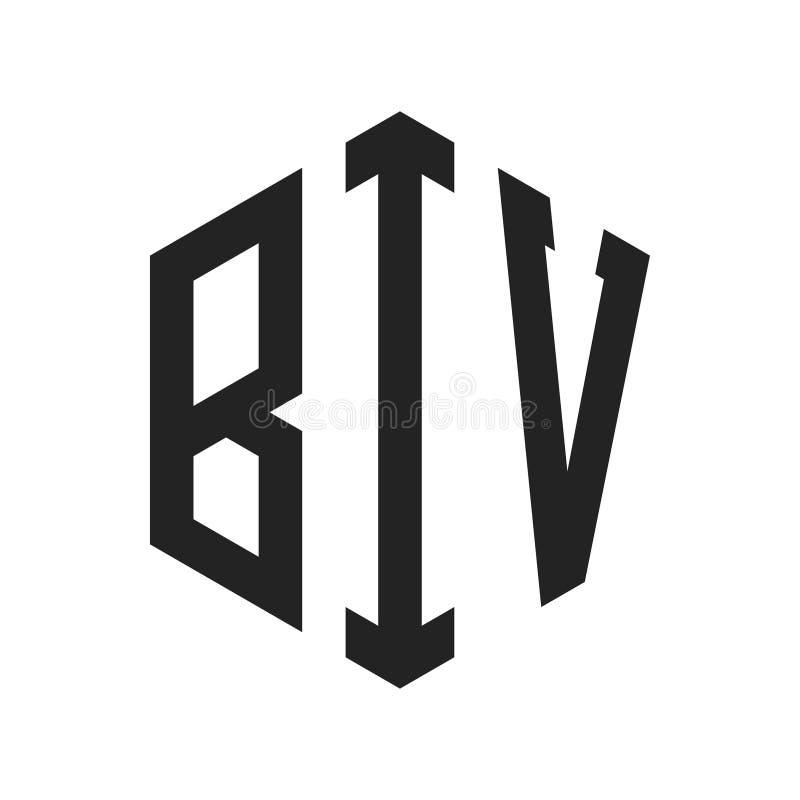 BIV Logo Design. Initial Letter BIV Monogram Logo Using Hexagon Shape ...