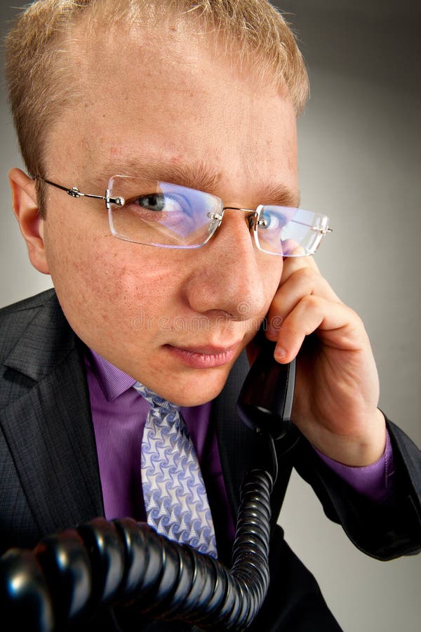 Bizarre Businessman Talking by Phone Stock Image - Image of businessman ...