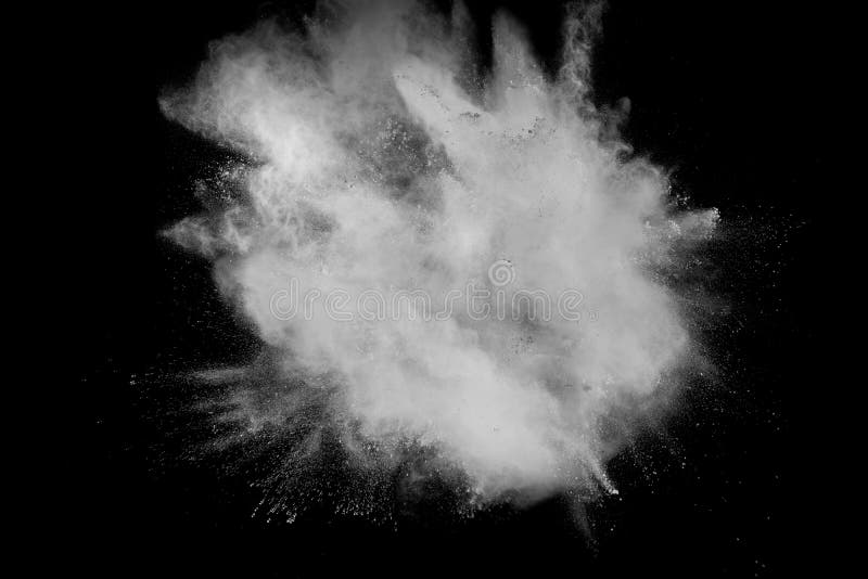 White Dust Particles Splashing on Black Background. Stock Photo - Image ...