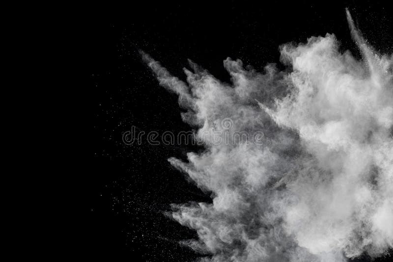White Dust Particles Splashing on Black Background. Stock Photo - Image ...