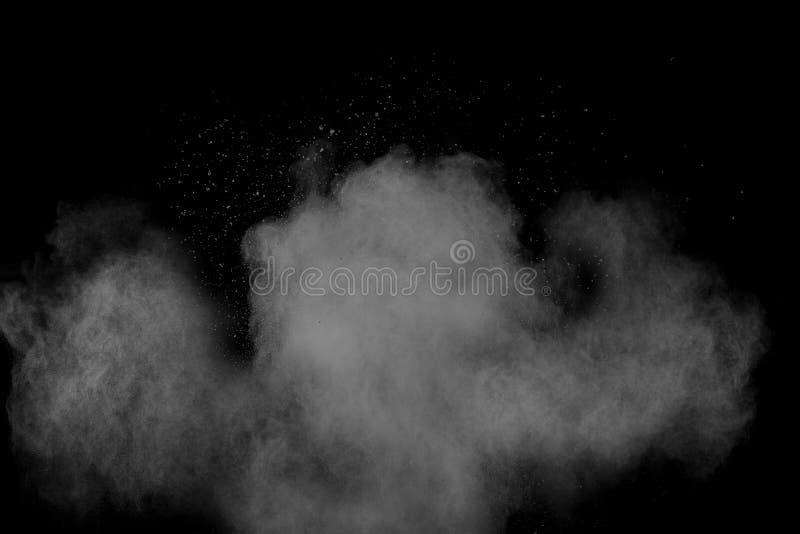 White Dust Particles Splashing on Black Background. Stock Image - Image ...
