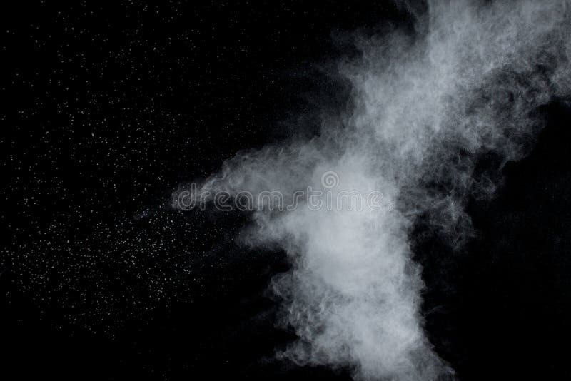 White Dust Particles Splashing on Black Background. Stock Photo - Image ...