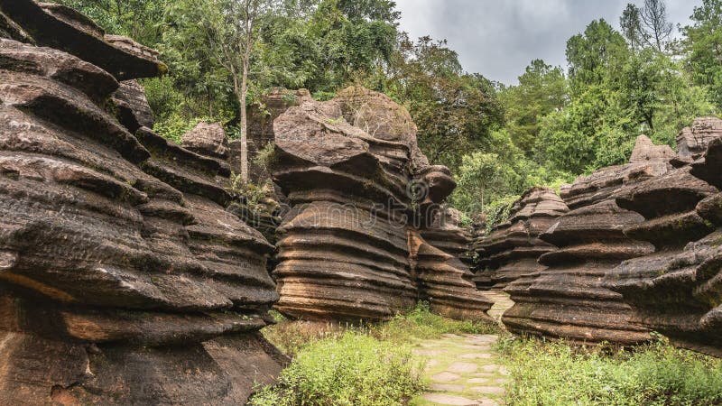 Bizarre Karst Formations. Amazing Red-brown Rocks with Uneven ...
