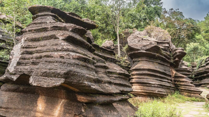 Bizarre Karst Rock Formations Red Brown Cliffs Undulating Steep Slopes ...